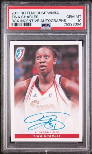 2011 Rittenhouse WNBA Autograph Tina Charles Box Incentive /55 PSA 10 ...