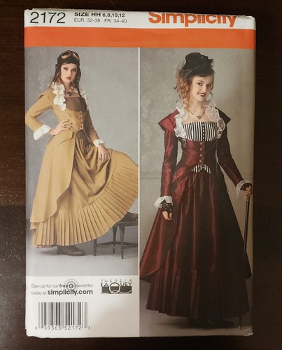 Sewing Pattern Simplicity 2172 Costume Cosplay Coat Corset Skirt ...