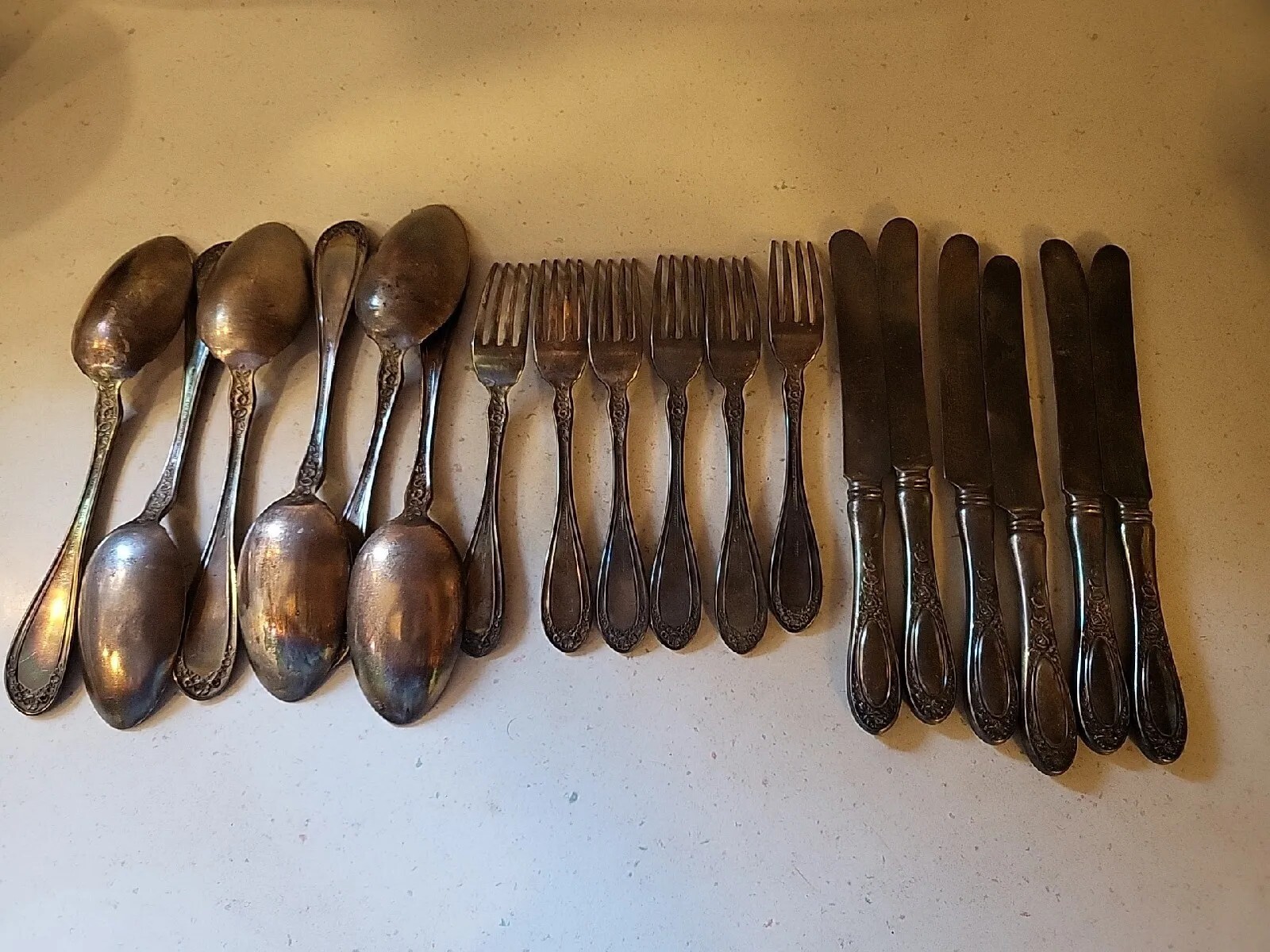 R. Wallace "Blossom" Sectional Triple Plate 18pc 1835 Flatware Service ...