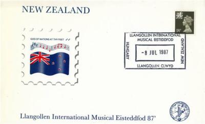 1987 Llangollen Eisteddfod - Opening Day Cover (2/IE-10 - New Zealand ...