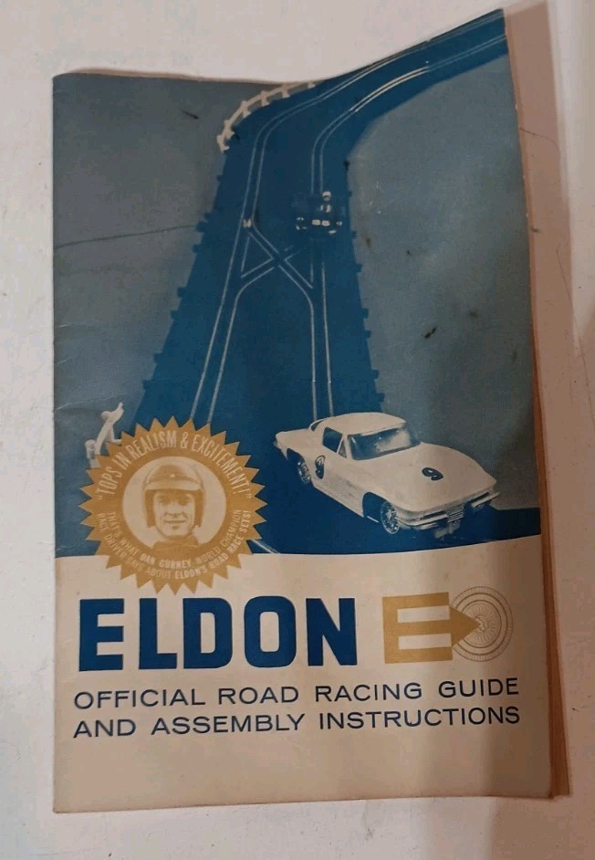 Vintage Eldon Lane Change Banked Curve Slot Car Set Complete See ...