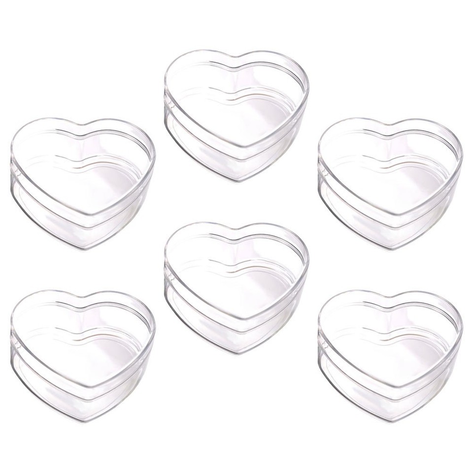 6 Pcs Heart Shaped Chocolate Box Empty Heart-shaped Storage Tray ...