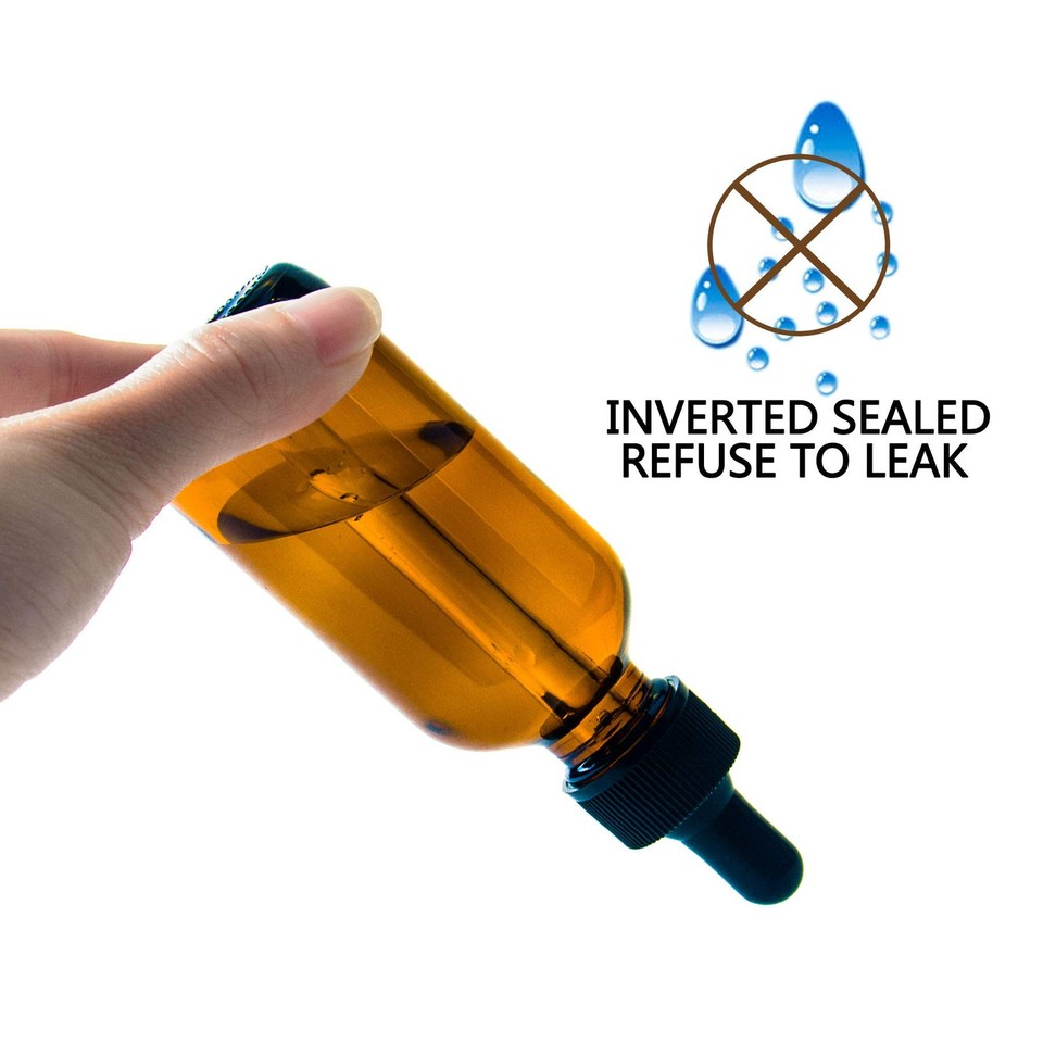 48 Pack 2oz Amber Glass Dropper Bottles, Glass Eye Dropper Bottles for ...