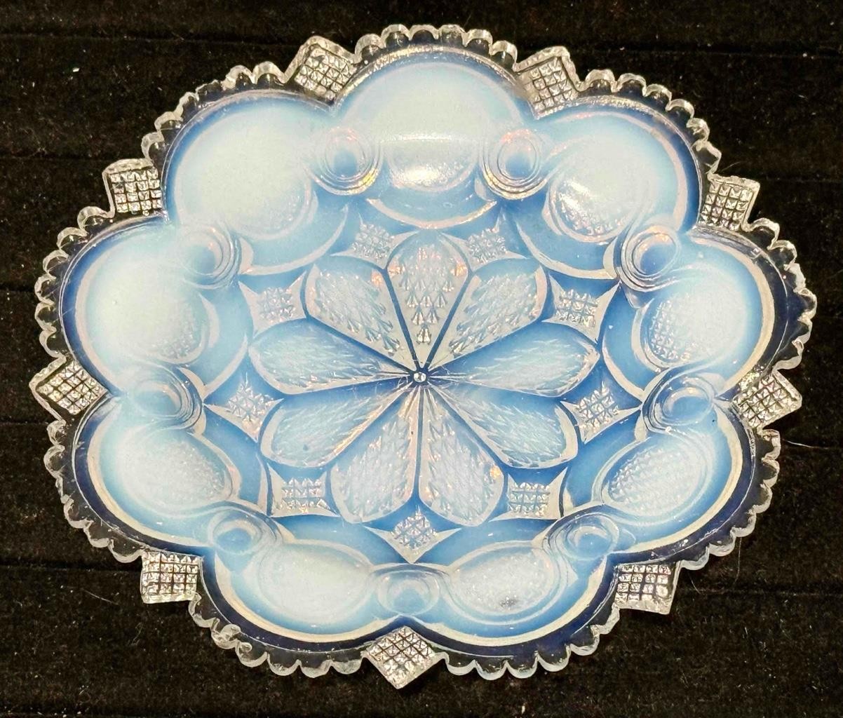 Antique Sandwich Glass ROMAN ROSETTE Opalescent Flint Glass Dish | eBay
