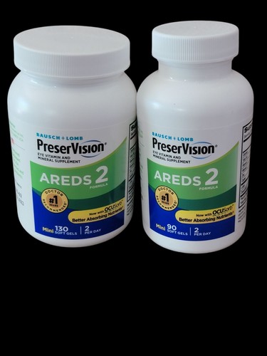 *TWO* Bausch+Lomb PreserVision AREDS 2 Eye Vitamins 90/130 Mini ...