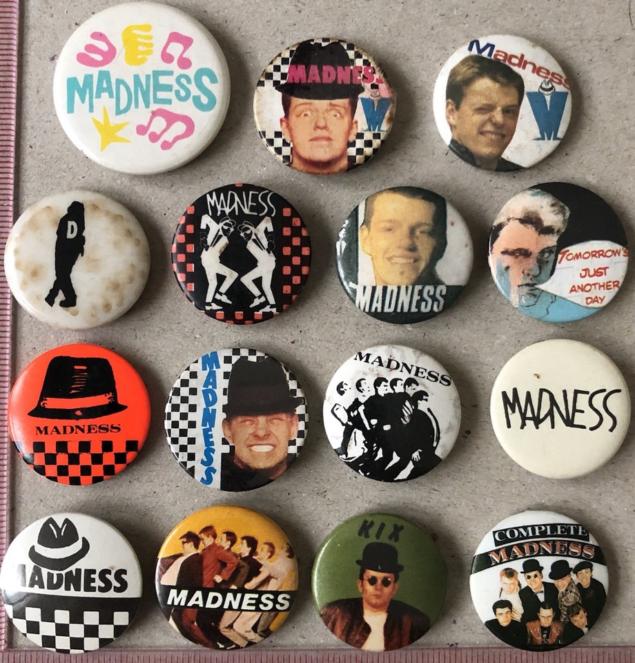 Vtg Og Madness Pin Badge Lot Ska 2 Two Tone Music 1980s Dancing Man ...