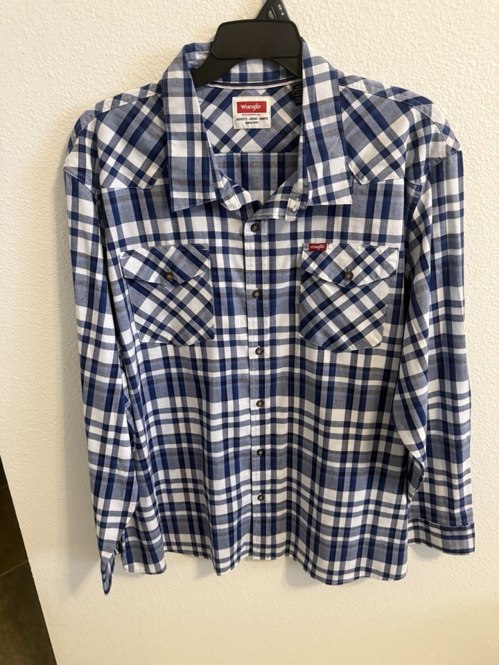 Wrangler Riggs Men's Long Sleeve Work Shirt Comfort, Size 3XT | eBay