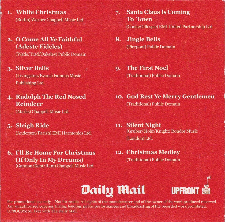 BING CROSBY AT CHRISTMAS ( DAILY MAIL Newspaper CD ) | eBay