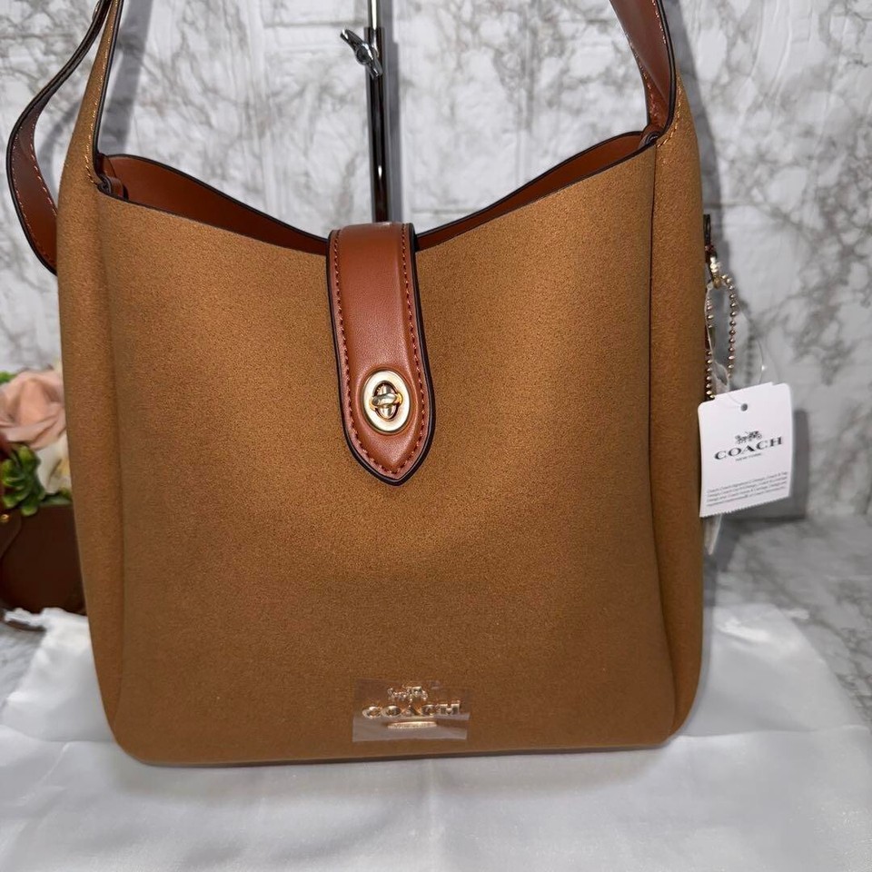 COACH Hadley Convertible Crossbody Bag Suede CW004 Siena Brown New ...