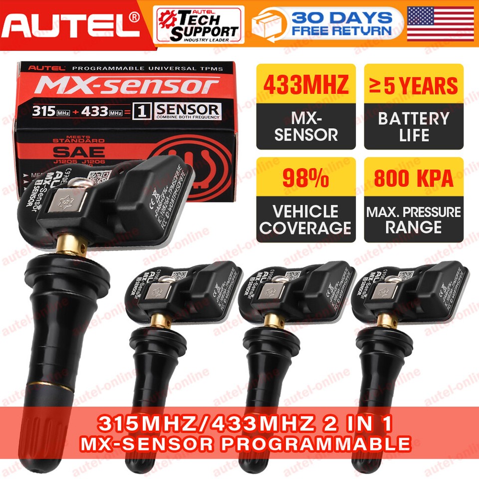 Autel TPMS Sensor MX-Sensor 315MHz & 433MHz Programmable Universal ...