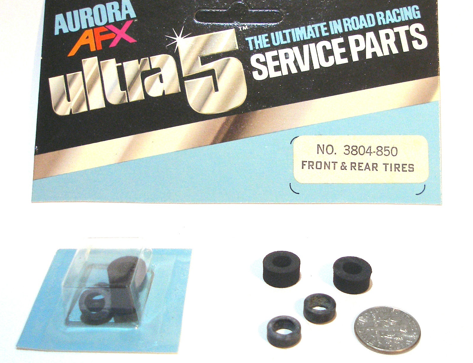 4pc 1977 Aurora AFX SpeedSteer Ultra5 TIRES Service Part #3804 Fit AFX ...