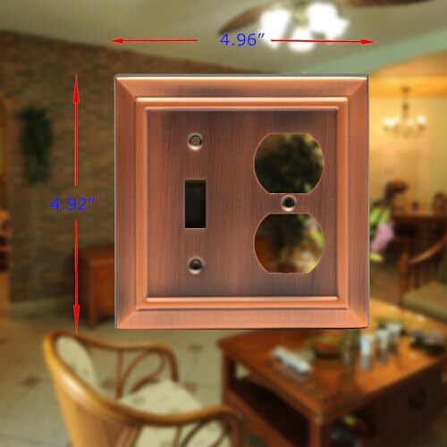 Metal Wall Plate for Electrical Outlets, Toggle/Duplex Antique Copper ...