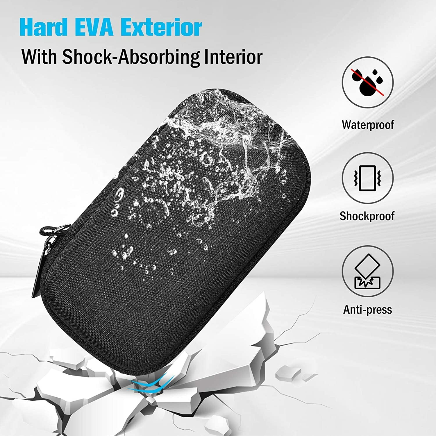 Durable MP3 Player Case Portable Clamshell Headphones Hard EVA Carrying ...