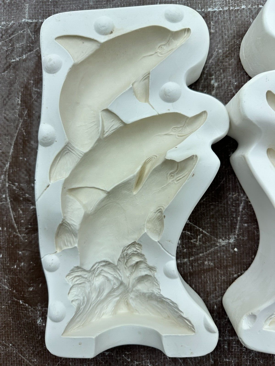 VINTAGE NOWELL'S CERAMIC MOLD #NM-1935 STACK OF DOLPHINS 9 1 VINTAGE NOWELL'S CERAMIC MOLD #NM-1935 STACK OF DOLPHINS 9 1