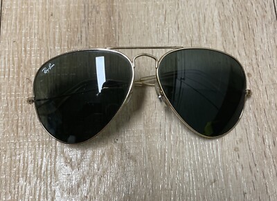 Ray-Ban RB3025 L0205 58014 3N Large Aviator Polarized Black Gold Men 🔥🔥 ...