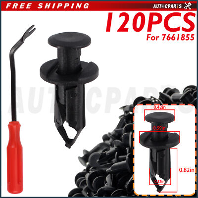 Set Of 120 ATV Retainer Clips 8mm Push Pin Splash Guard Body Panel Fit ...