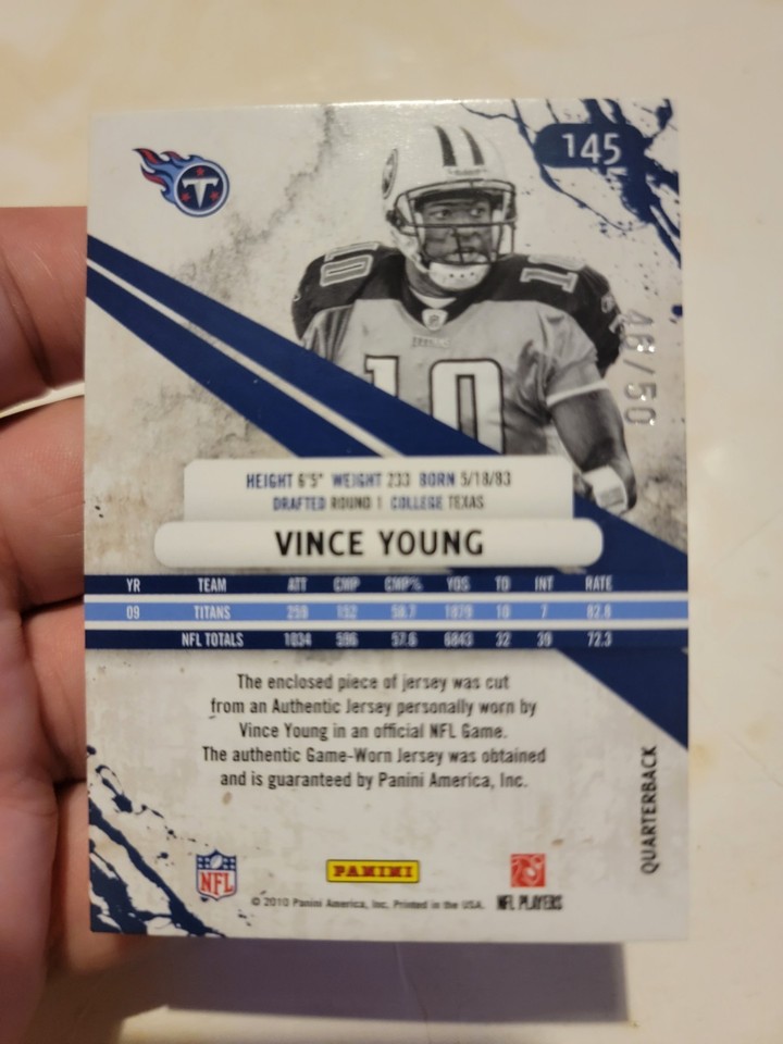 Vince Young /50 2010 Panini Rookies & Stars Prime Emerald Longevity ...