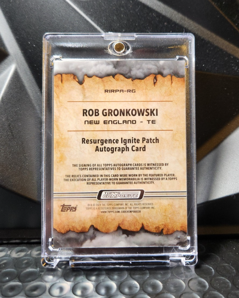 24 Topps Ignite Rob Gronkowski Auto 08/10 4 Color!! Patch Gold Patriots ...
