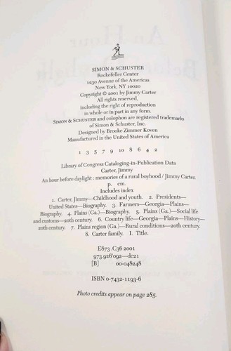 Jimmy Carter Signed An Hour Before Daylight First Edition Signature ...