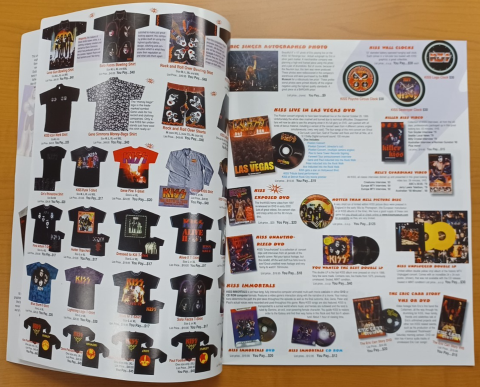 KISS Museum Merchandise Catalog Aucoin Related Vintage Items 2002 ...