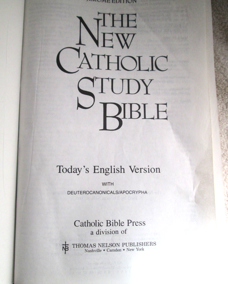 Holy Bible: St Jerome Edition Today's English Version 1985 Catholic ...