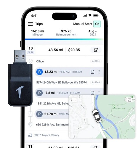 TripLog Mileage Log Tracker GPS Bluetooth - Personal Car Mileage Tax ...