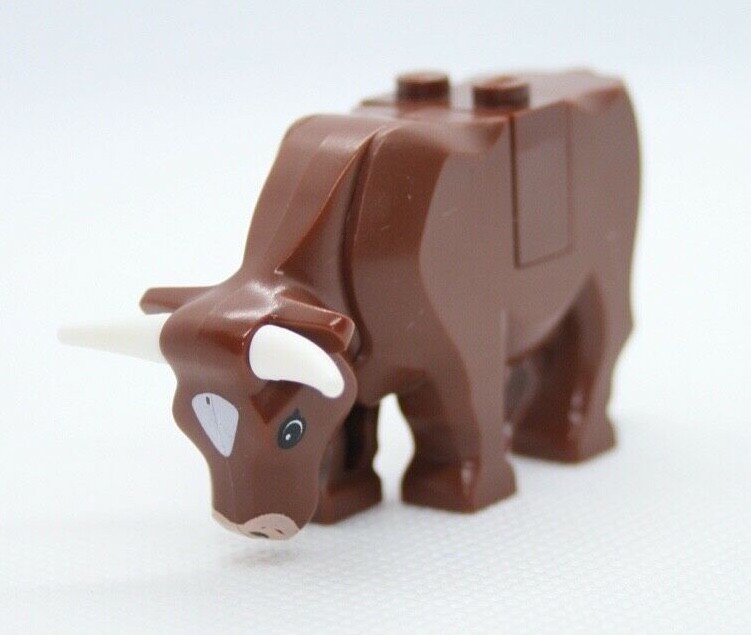 NEW Lego Cow Calf - Brown Black and White Medium Nougat Tan Farm Animal ...