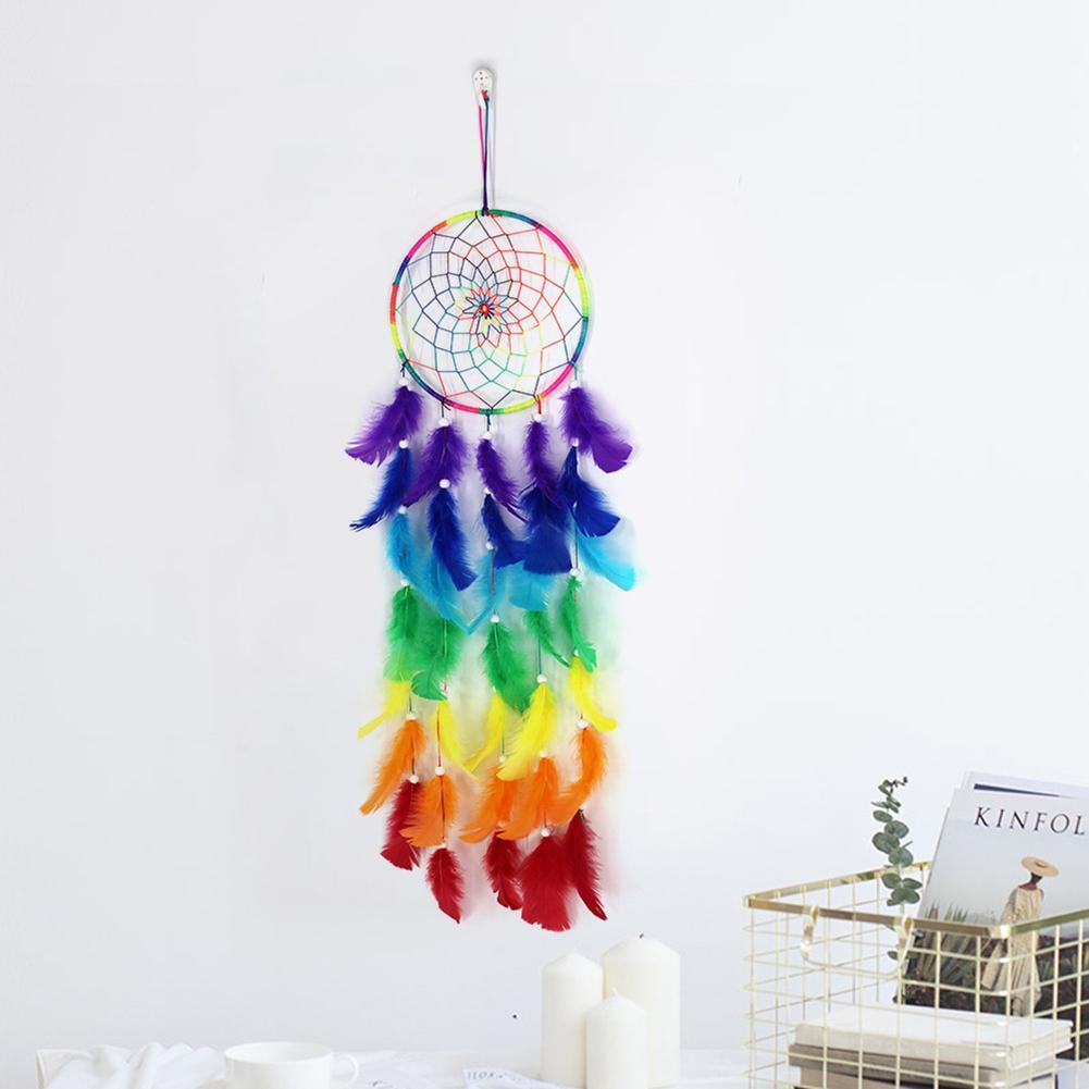 Bohemia Style Tapestry Colorful Feather Pendant Dream Catcher Christmas ...