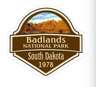 3" badlands national park south dakota 1978 state bumper sticker decal ...