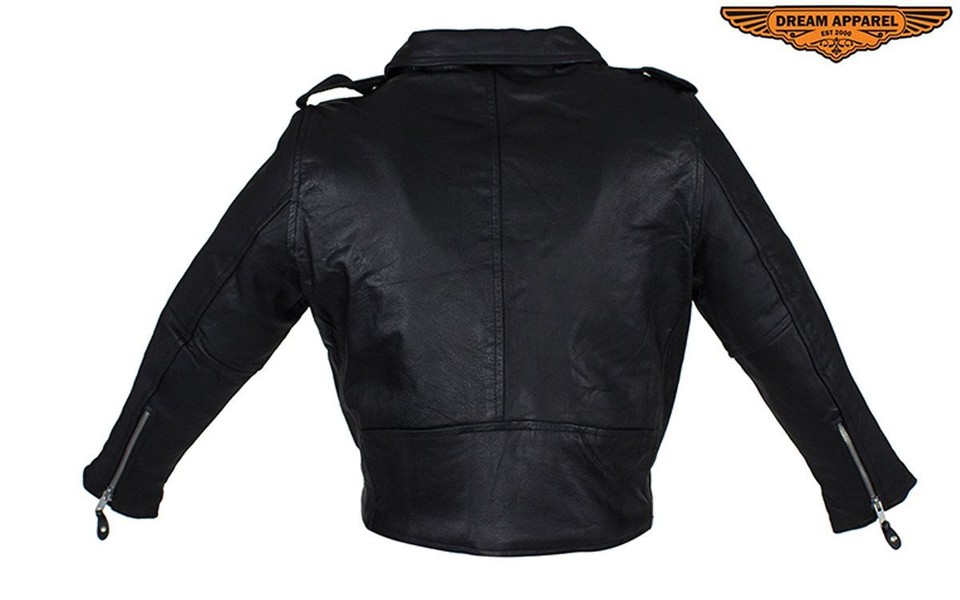 Black kids jackets boys Teens Leather Motorcycle Jacket Biker Style ...