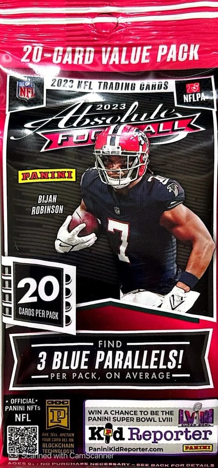 2 BOX LOT 2023 PANINI ABSOLUTE FOOTBALL VALUE CELLO FAT PACK 24 PACKS ...