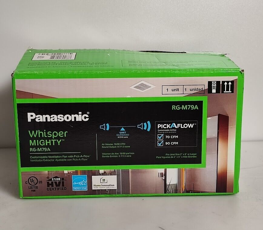 Panasonic Whisper Mighty Pick-A-Flow Ventilation Exhaust Fan 70-90 CFM ...