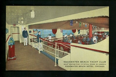 Motel Hotel Postcard Illinois IL Chicago Edgewater Beach Hotel Yacht ...