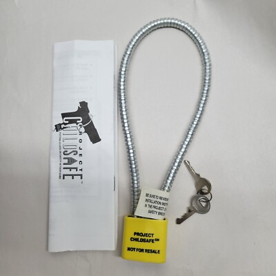 PROJECT CHILDSAFE Gun Lock - Child Safe Cable With Padlock, 2 Keys ...
