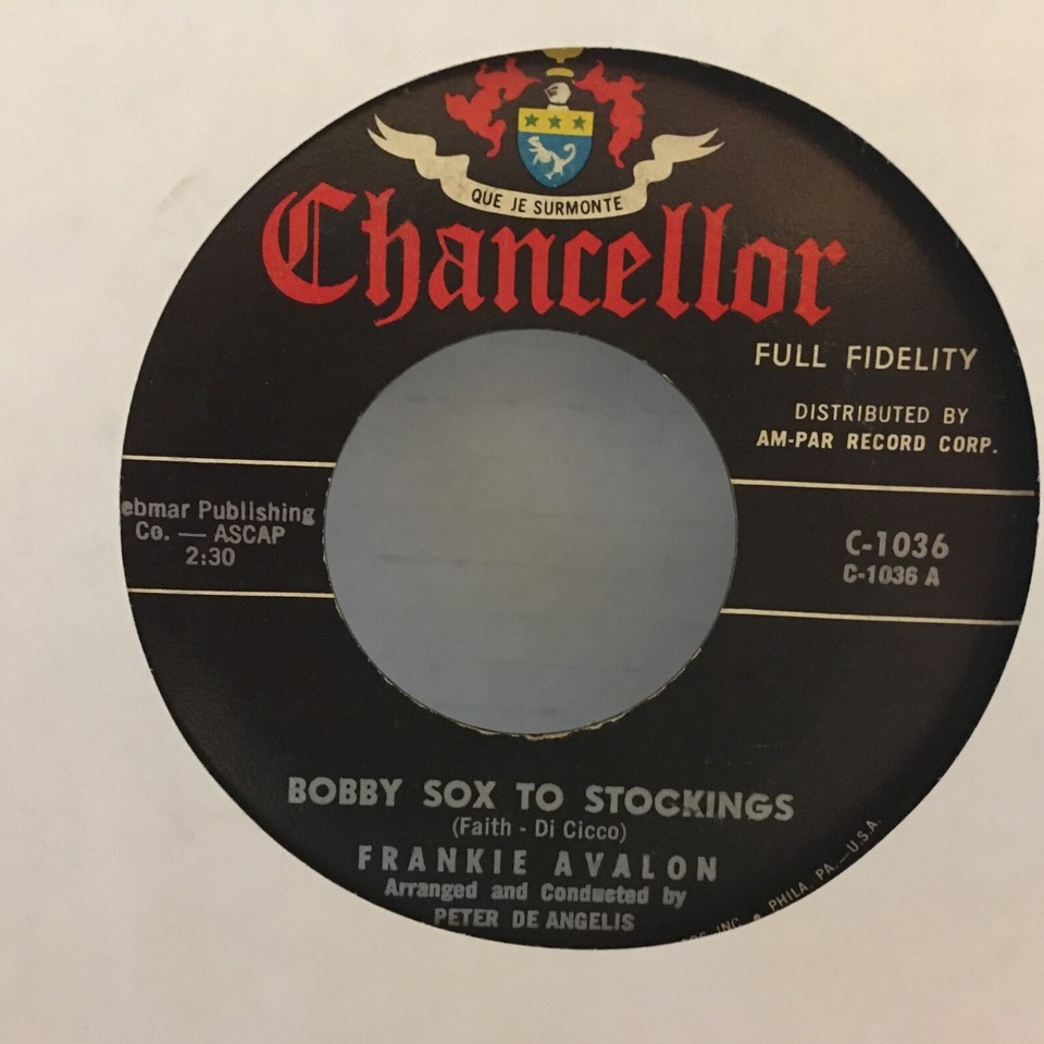FRANKIE AVALON 7" VINYL , A BOY WITHOUT A GIRL / BOBBY SOX TO STOCKING ...