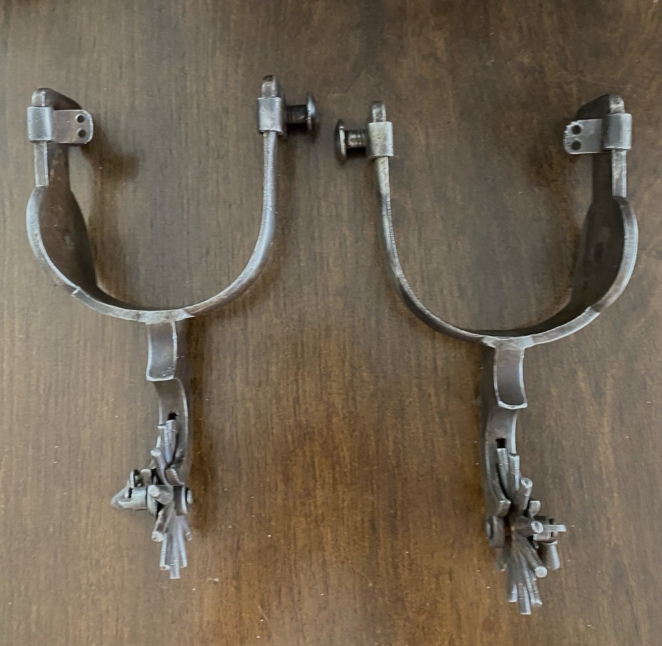 Vintage Sterling Silver Inlaid Western Cowboy Spurs Jingle Bobs | eBay