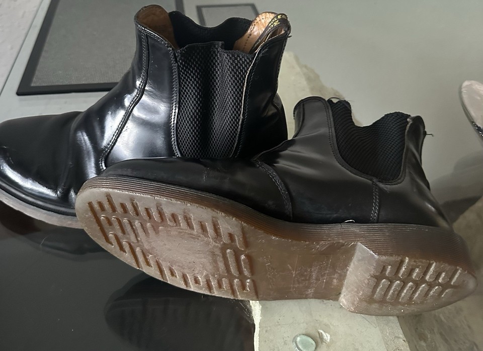 Men’s Black Patent Doc Martin Chelsea Boots Size 9 | eBay UK