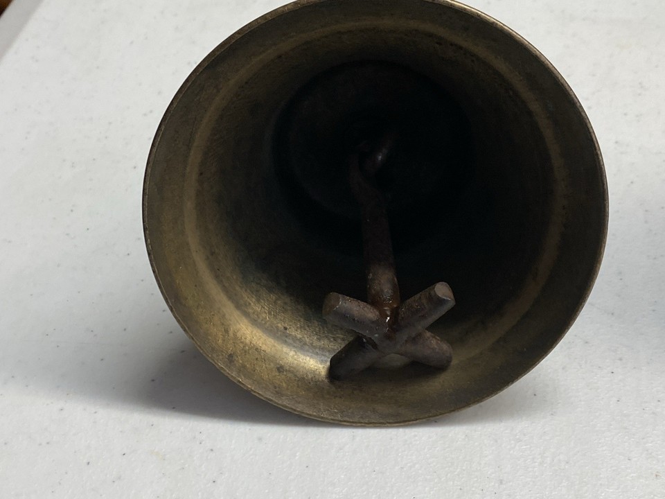 Colonial Brass Bell 1832-1911 Antique Anniversary Bell with Iron ...