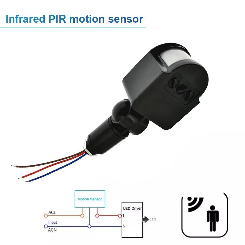 2pcs Motion Sensor Infrared PIR Movement Detector Outdoor Sensor Light ...