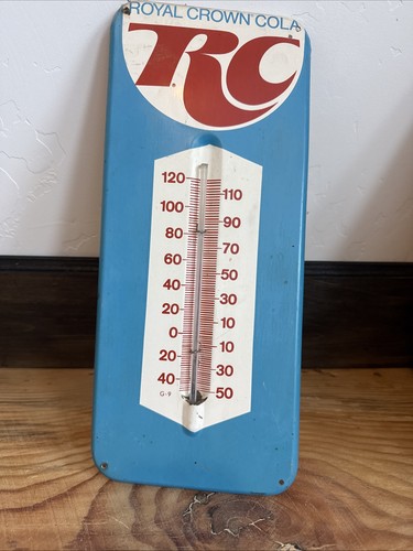 Vintage Royal Crown Cola RC Metal Advertising Thermometer 13" Free ...