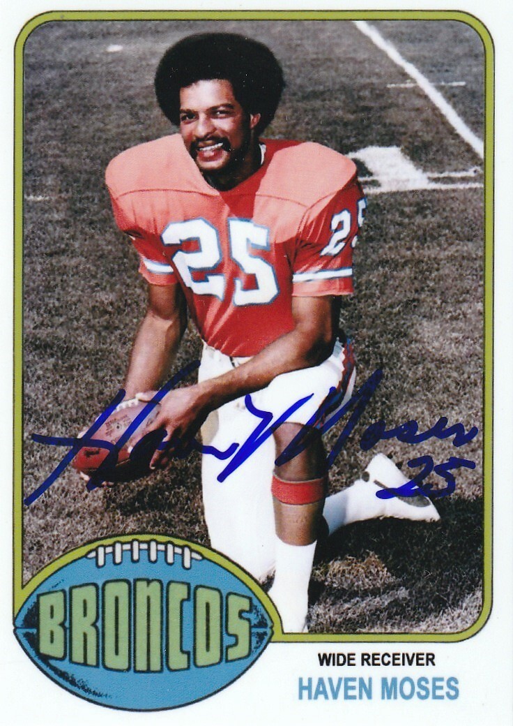 HAVEN MOSES DENVER BRONCOS SIGNED 1976 STYLE CUSTOM CARD | eBay