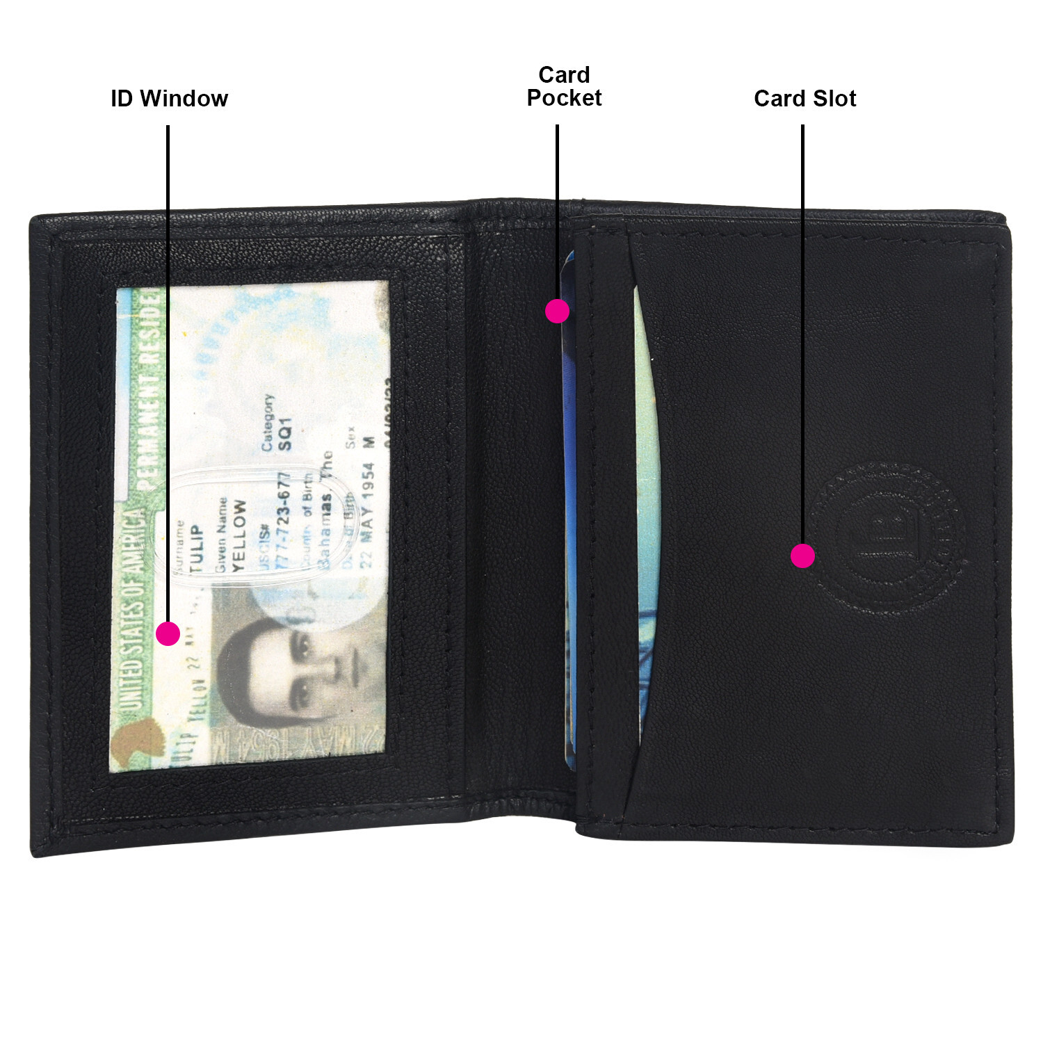 RFID Mens Slim Front Pocket Wallet Genuine Leather Bifold ID/Credit ...