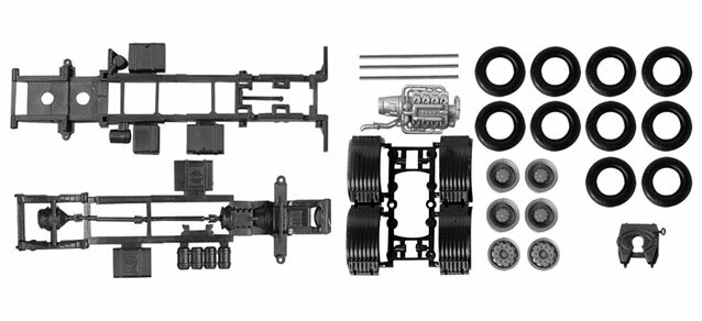 Herpa 082181 Tractor Chassis Scania Hauber 3 Axles H0 1:87 New In OVP ...