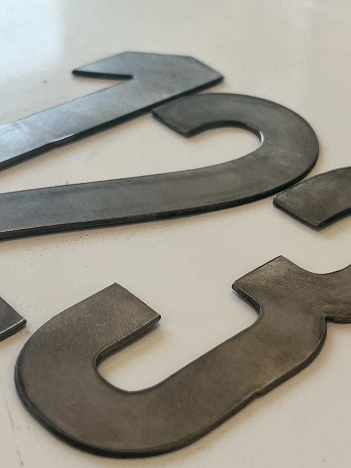 12 Inch MEtal Letters & Numbers Rusty or Natural Finish Mounting Holes ...