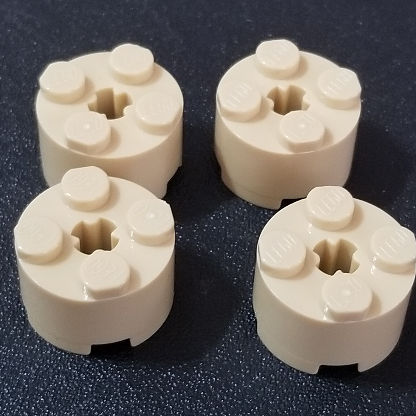 LEGO 2x2 Round Brick with Axle Hole Tan Part 6143 Lot of 4 | eBay