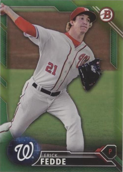 2016 Bowman Draft - Top Prospects Erick Fedde #BD-159 Green /99 (RC ...