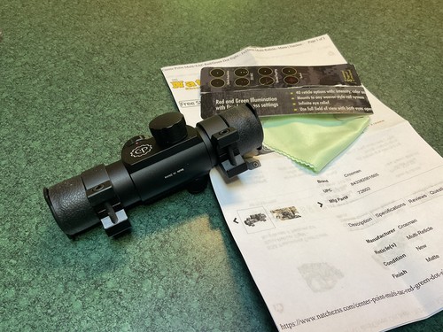 Center Point multi-Tac Red/Green Dot Sight-1x25mm Multi Reticle Matte ...