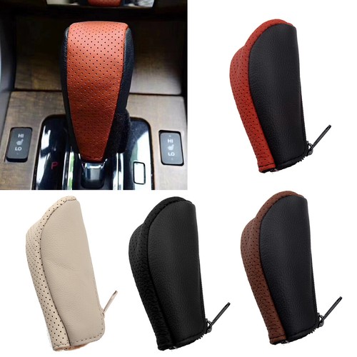 Universal Faux Leather Hoop Loop Closure Car Interior Gear Shift Knob ...