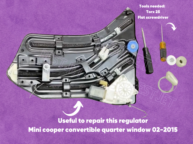 Fits Mini Cooper Convertible Left Rear Window Regulator Repair Kit 2002 ...