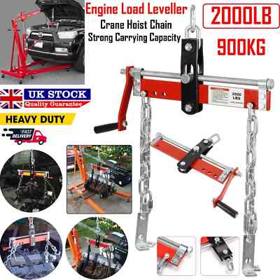 2000LB 900KG ENGINE LEVELLER CRANE HOIST CHAIN LOAD GARAGE LIFT LOADING ...